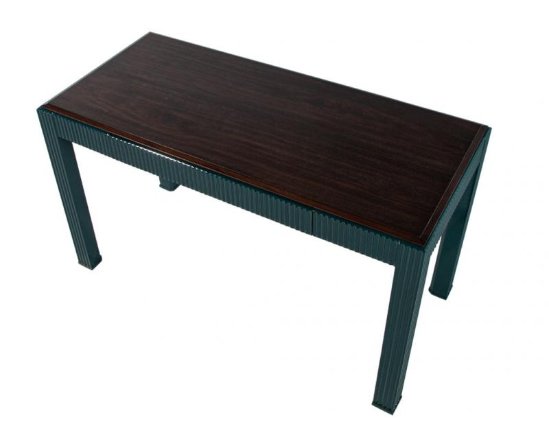 Modern Fluted Walnut Writing Desk