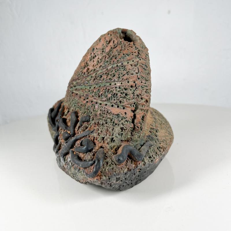 Modern Sculpturally Crafted Abstract Art Textured Sphere Pottery Four