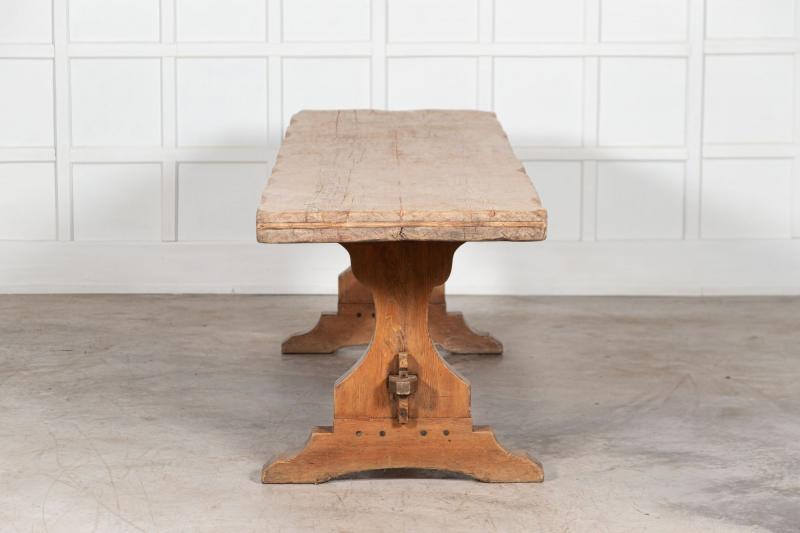 Monumental 19thC Scottish Estate Scrub Top Pine Refectory Table