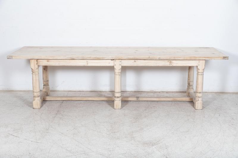 Monumental English Bleached Pine Refectory Table