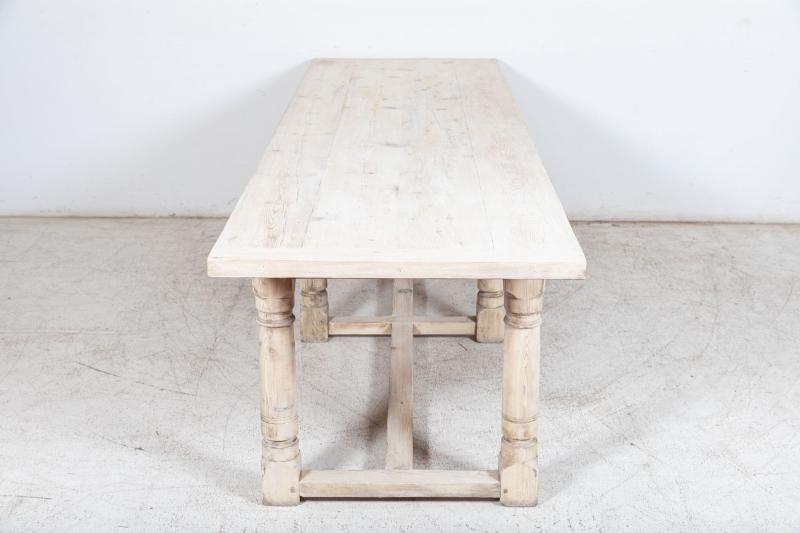Monumental English Bleached Pine Refectory Table