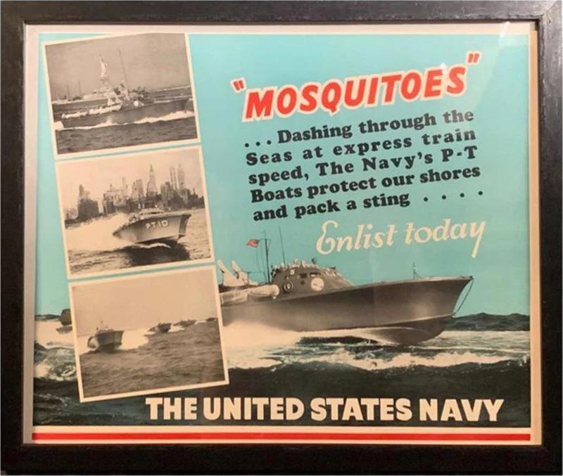 "Mosquitoes Enlist Today" Vintage WWII Navy Recruitment Poster, 1941