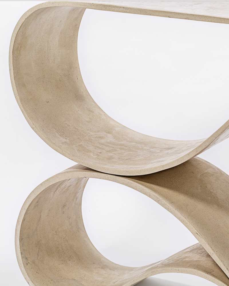 Neal Aronowitz - Whorl Console In White Concrete Canvas