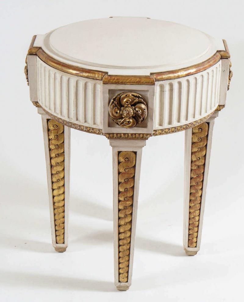 Neoclassical Parcel-Gilt and Painted Gueridon Table