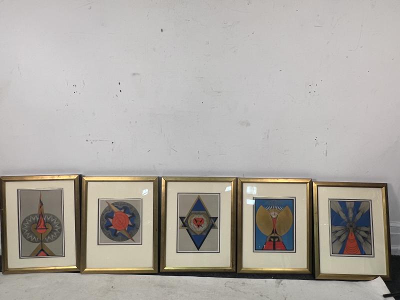 OLGA FROBE-KAPTEYN - EXCEPTIONAL WILDLY COLORED SET OF 14 ART DECO ...