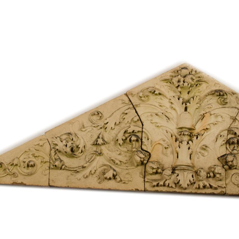 One ( of a pair) large triangular terracotta frieze from Philadelphia