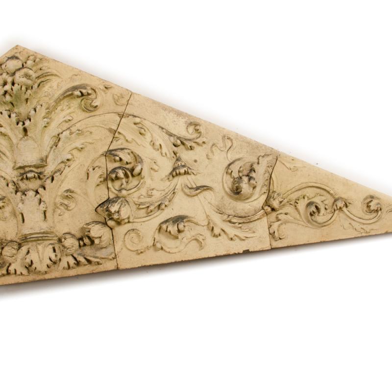 One ( of a pair) large triangular terracotta frieze from Philadelphia