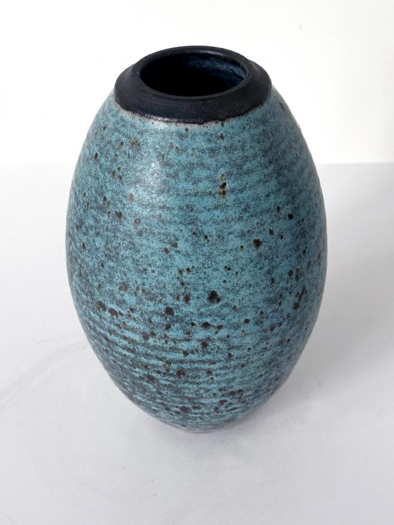 Otto Heino - Ceramic Vase with Robin Egg Blue Glaze by Otto Heino