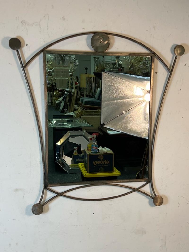 PAIR OF POST MODERN METAL MIRRORS