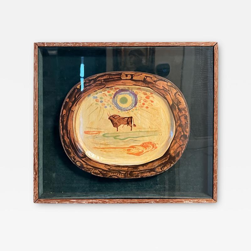 Pablo Picasso - PICASSO BULL LITHOGRAPHED PAPER PLATE IN ORIGINAL FRAME