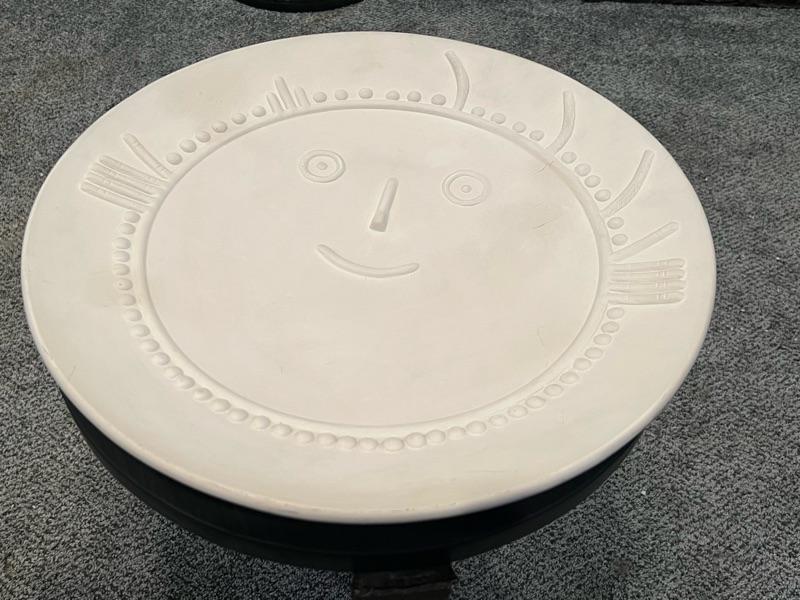 Pablo Picasso - RARE SMILING SUN MATTE WHITE CERAMIC PLATE BY PABLO PICASSO