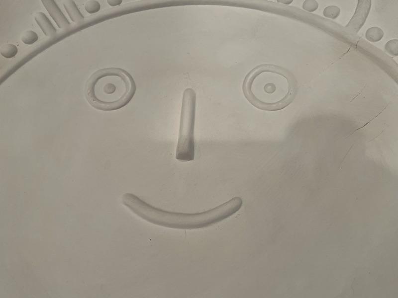 Pablo Picasso - RARE SMILING SUN MATTE WHITE CERAMIC PLATE BY PABLO PICASSO
