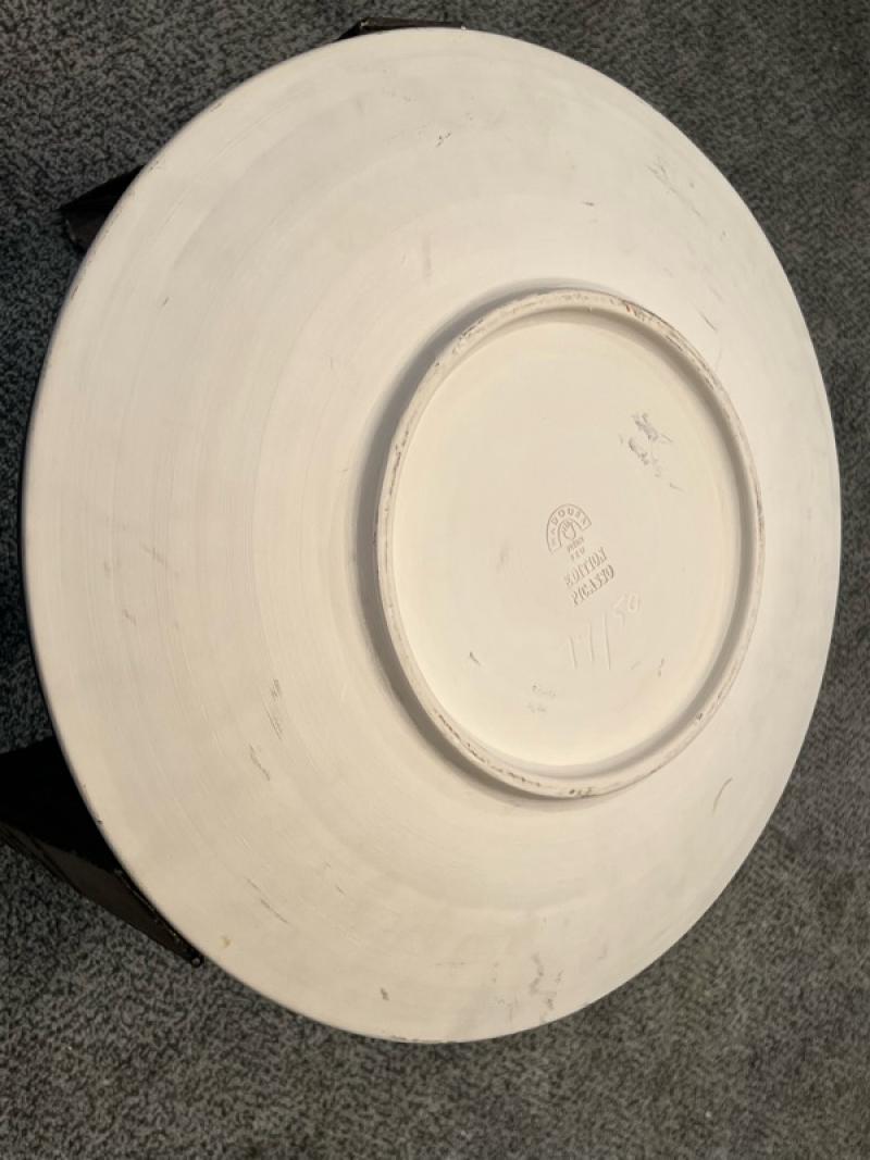 Pablo Picasso - RARE SMILING SUN MATTE WHITE CERAMIC PLATE BY PABLO PICASSO