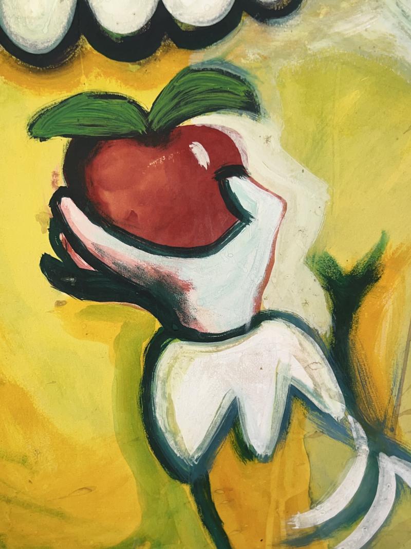 Pablo Picasso - WOMAN WITH HAT AND APPLE NEAR CASTLE PAINTING IN THE ...