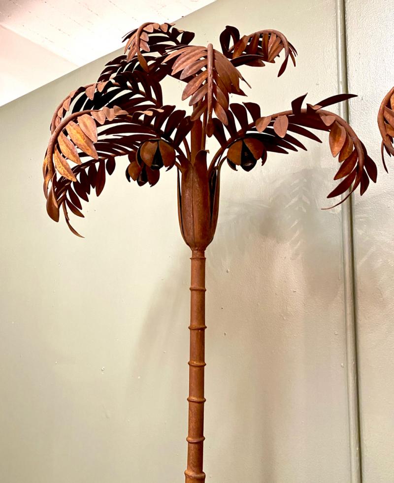 Pair Mid-Century Tall Tole Palm Trees