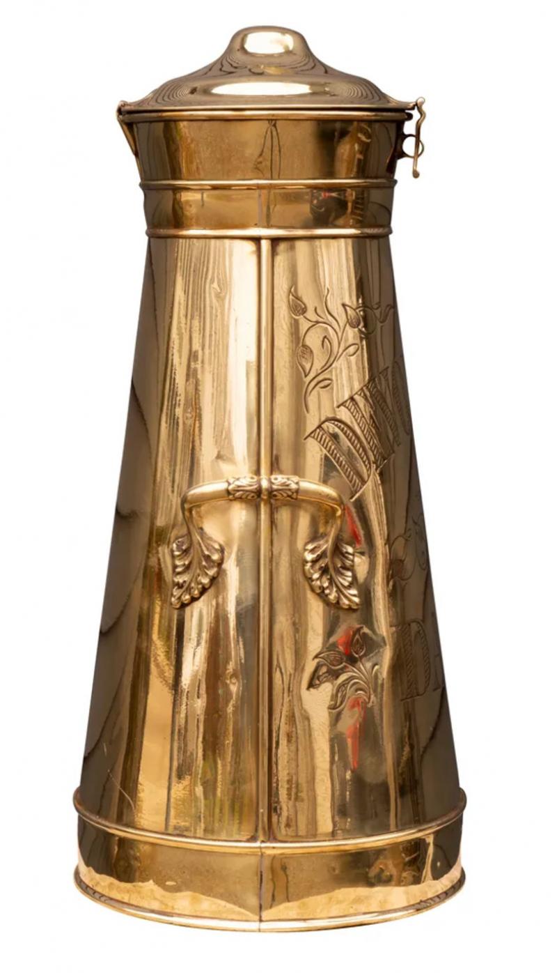 Pair Of Victorian Brass Milk Cans From Devonshire Dairy