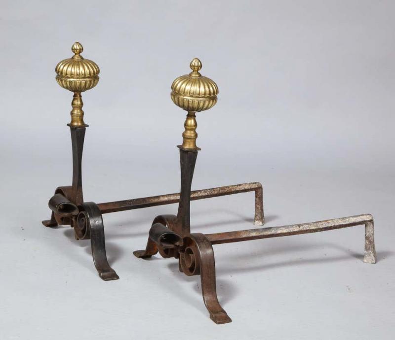Pair of Baroque Style Andirons