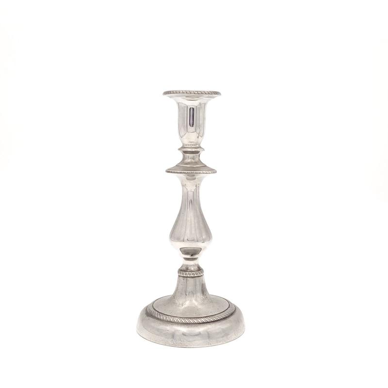 Pair of German Pewter Baluster Candlesticks, circa 1800