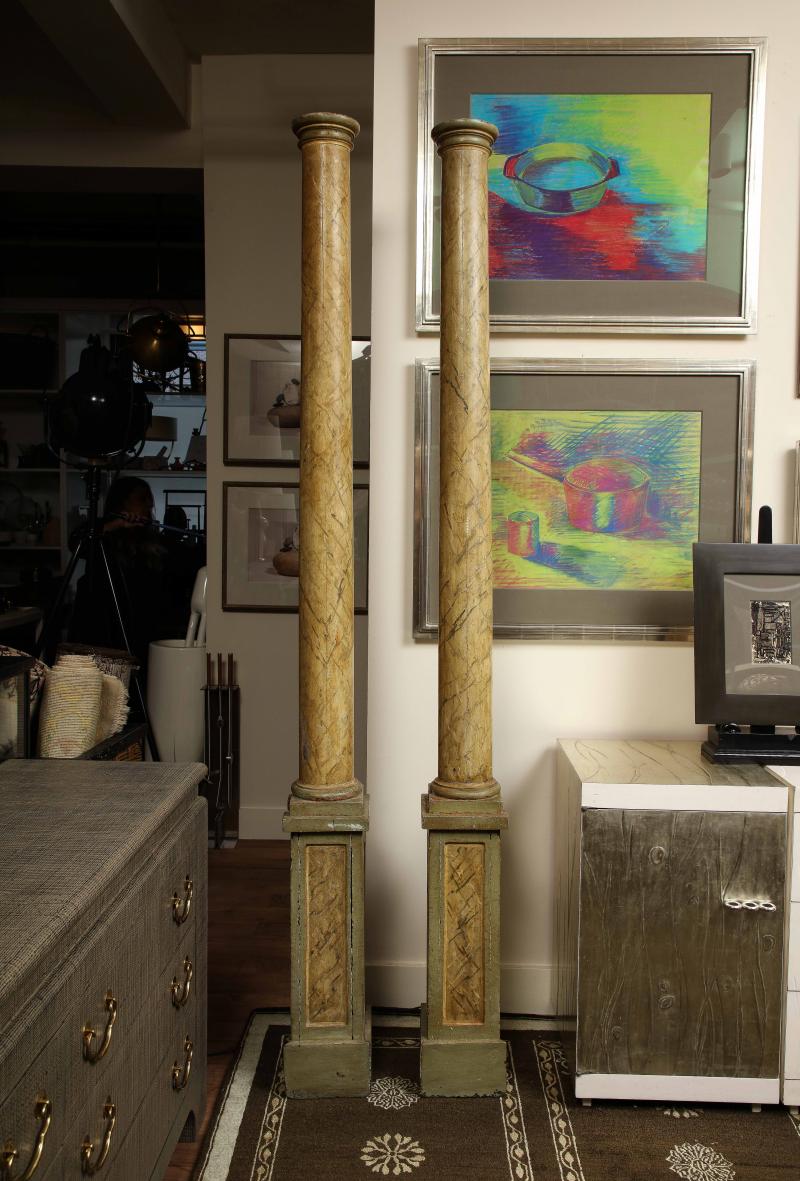 Pair of Painted Columns