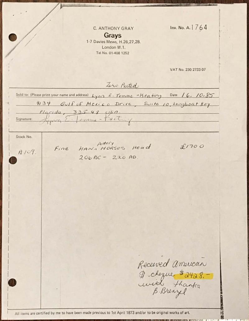 Pair of Red Han Dynasty Gray Pottery Horse Heads '206BC-220AD'