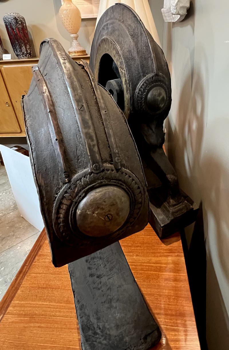 Pair of South Indian Hand-Carved Fore and Aft Indian Snake Boat Prows