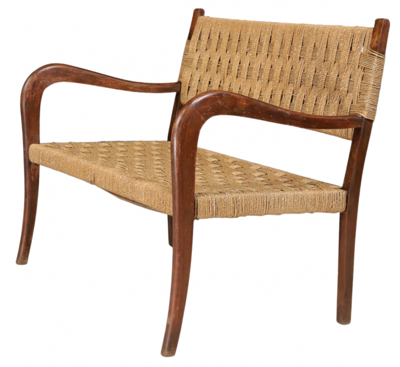 Paolo Buffa - Mid-century Paolo Buffa corded jute bench/settee