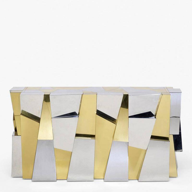 Paul Evans - Rare Custom Faceted Console Table by Paul Evans for ...