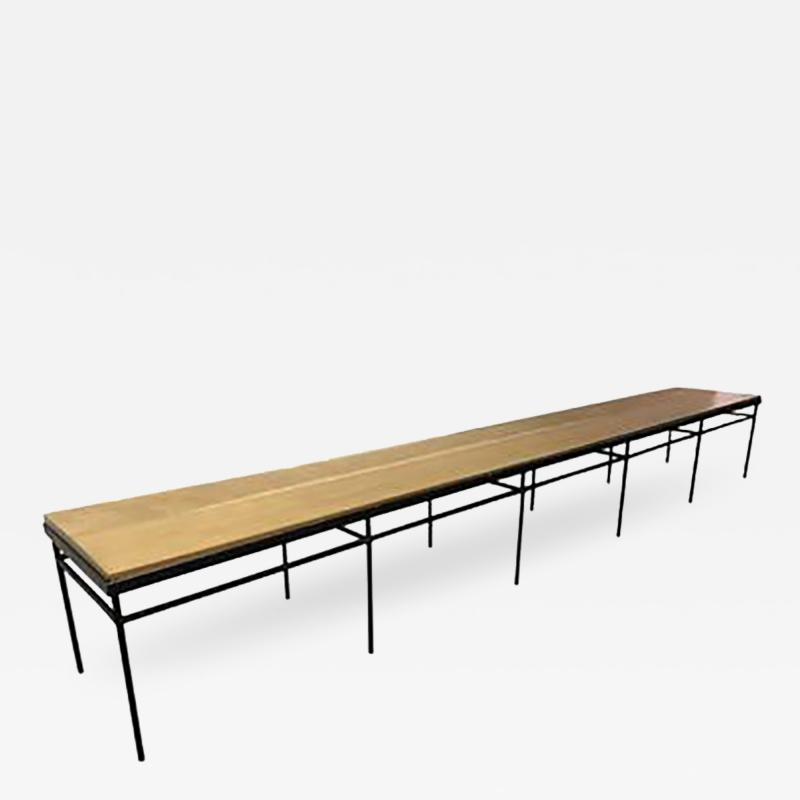 Paul McCobb - Monumental Iron and Wood Bench attributed to Paul McCobb