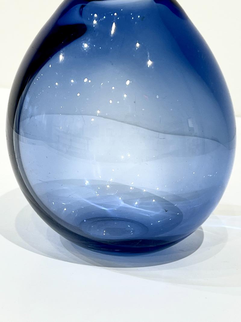 Per Lütken - Handblown Blue Glass Vase by Per Lutken for Holmegaard