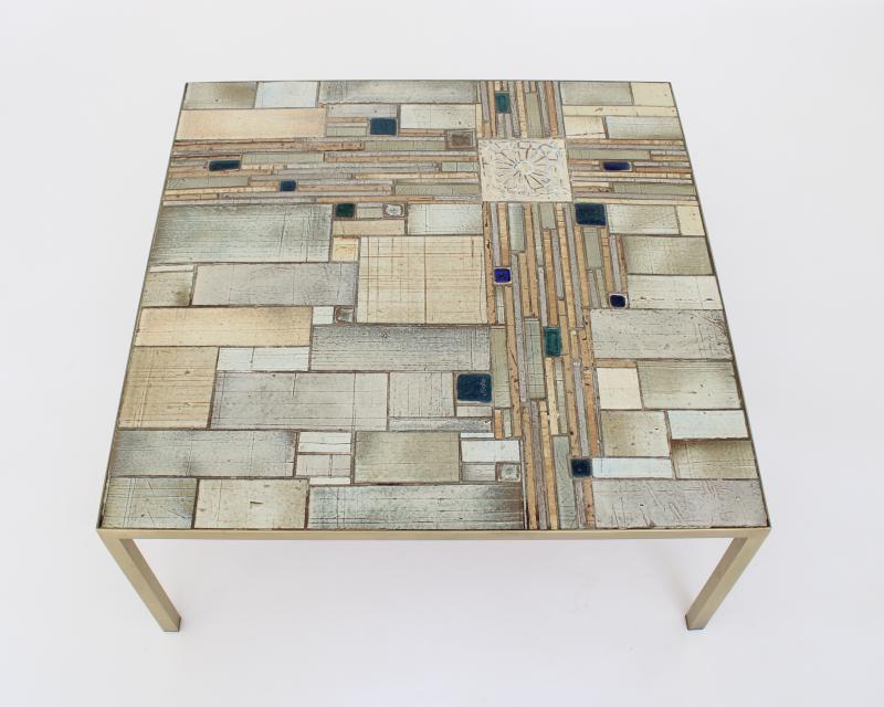 Pia Manu - PIA MANU CERAMIC TILED ARTISANAL COFFEE TABLE BELGIUM C1960