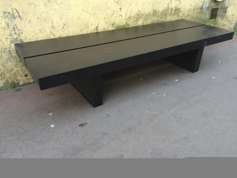 Pierre Chapo - Style Chapo Long Black Bench or Coffee Table