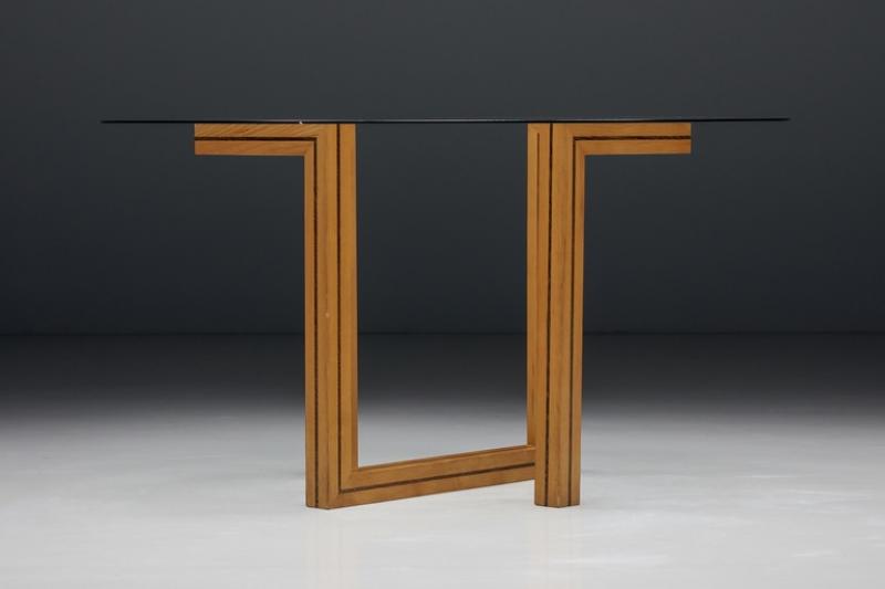 Postmodern Round Glass Dining Table - 1970's