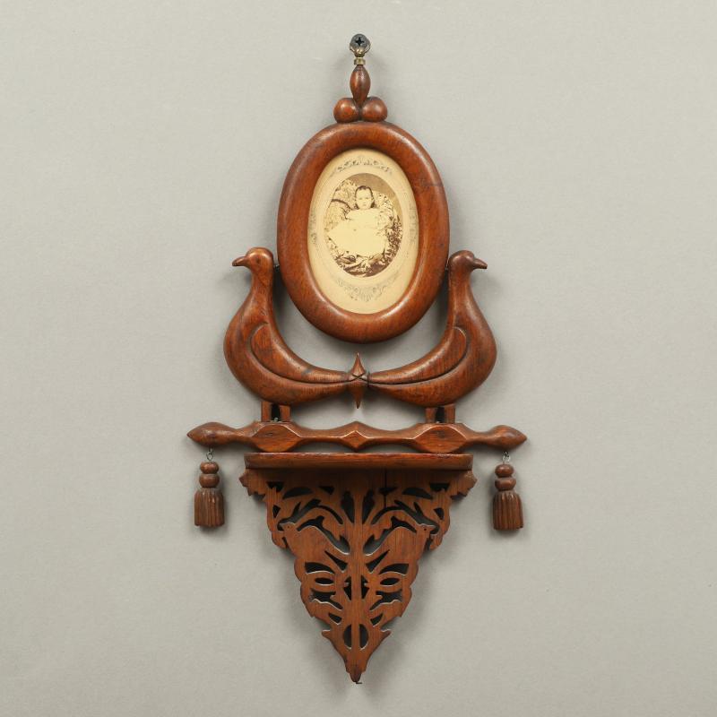 RARE AND UNIQUE PICTURE FRAME WITH SHELF