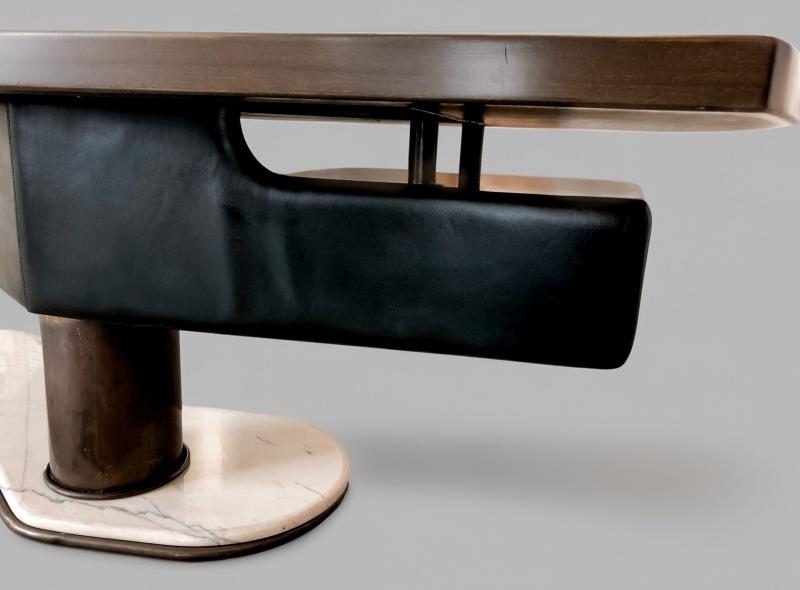 RENZO SCHIROLLI - Rare asymmetrical’Boomerang’ desk