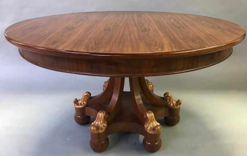 ROSEWOOD VENEER TABLE WITH GILDING DETAIL