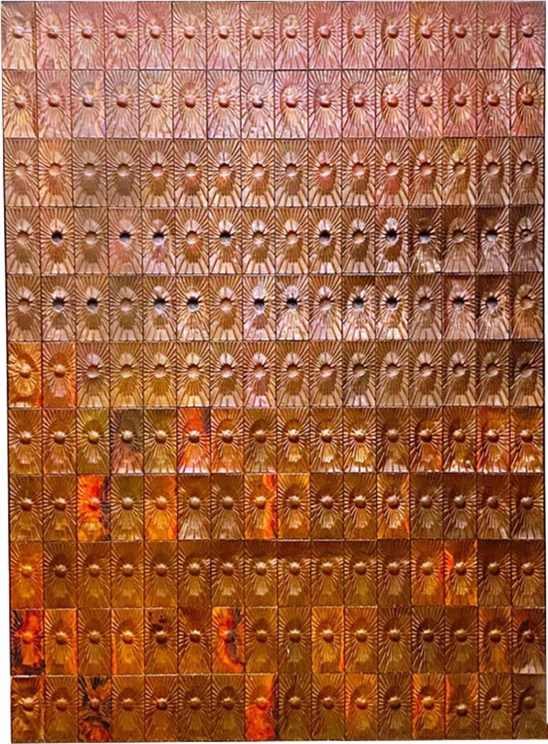 Rare Copper Wall Panelling Cladding by Edit Oborzil, 1971