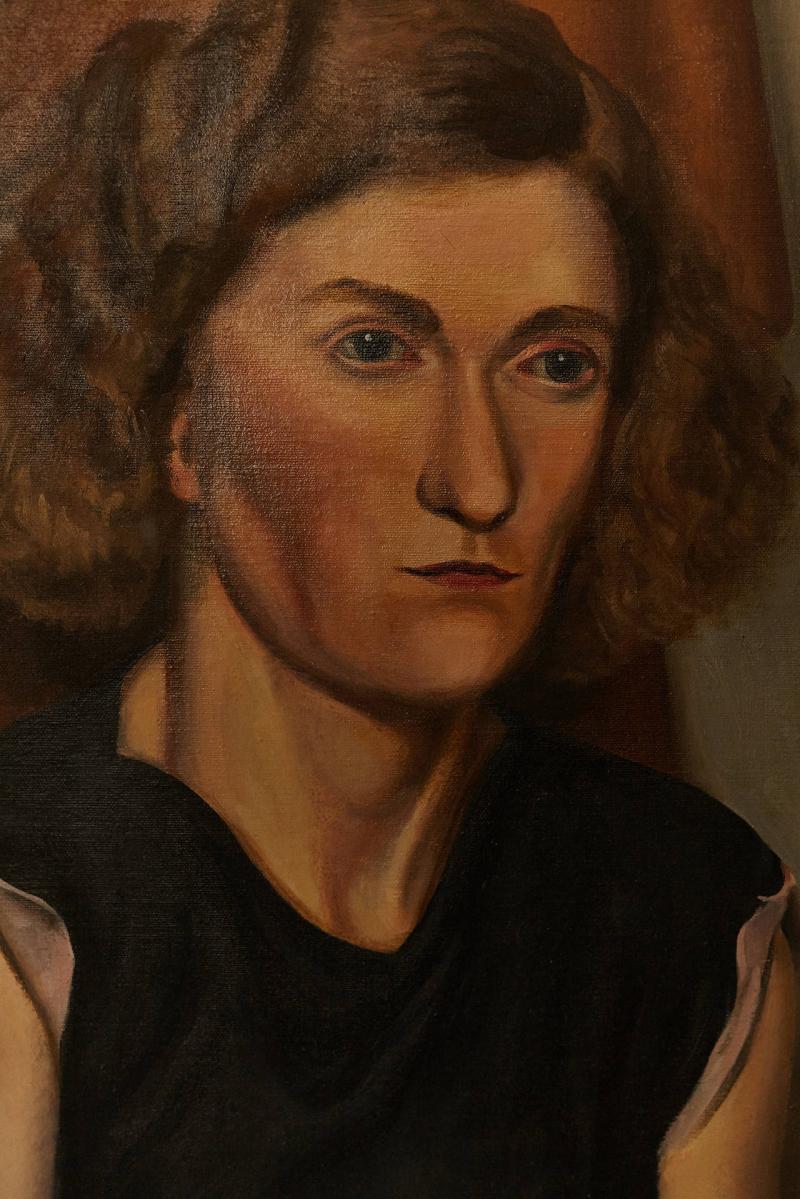 Raymond J Wendell - "Lonely Sister" 1948 Raymond J. Wendell Oil on Canvas