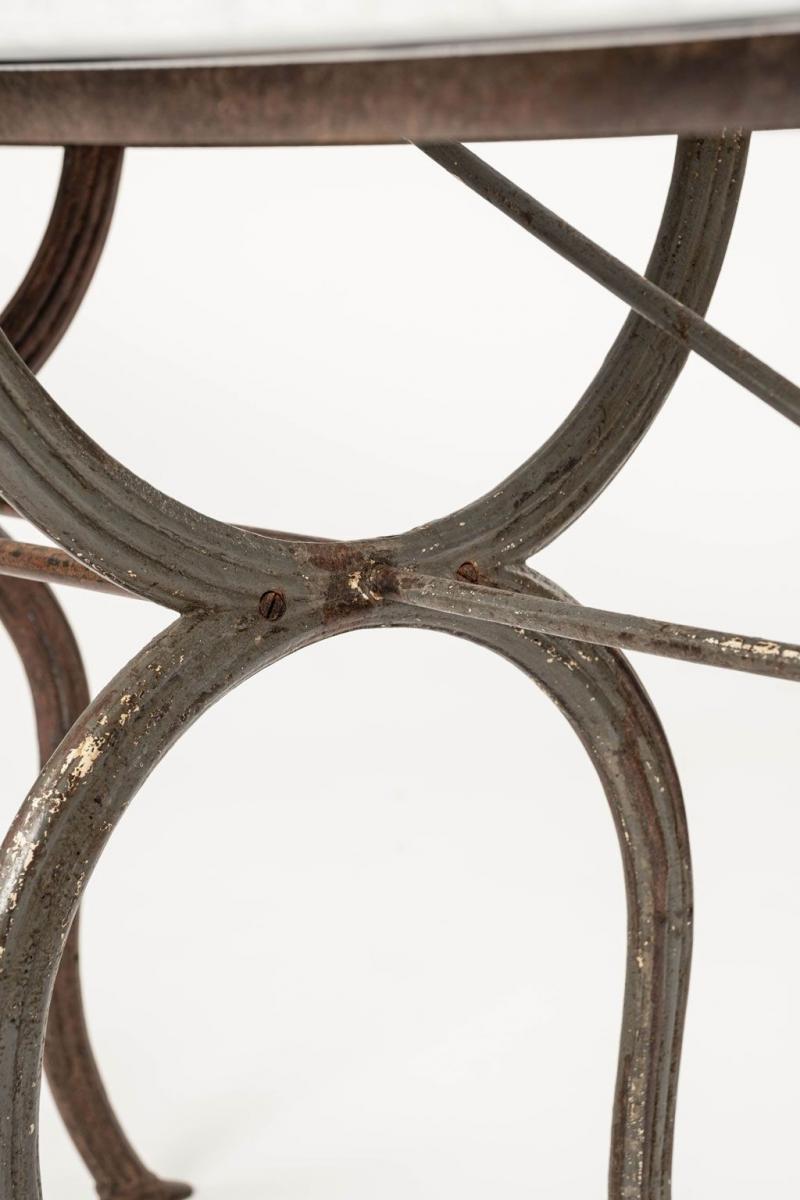 Rectangular White Marble Top Iron Base Table