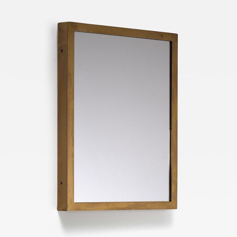 Rectangular brass wall mirror