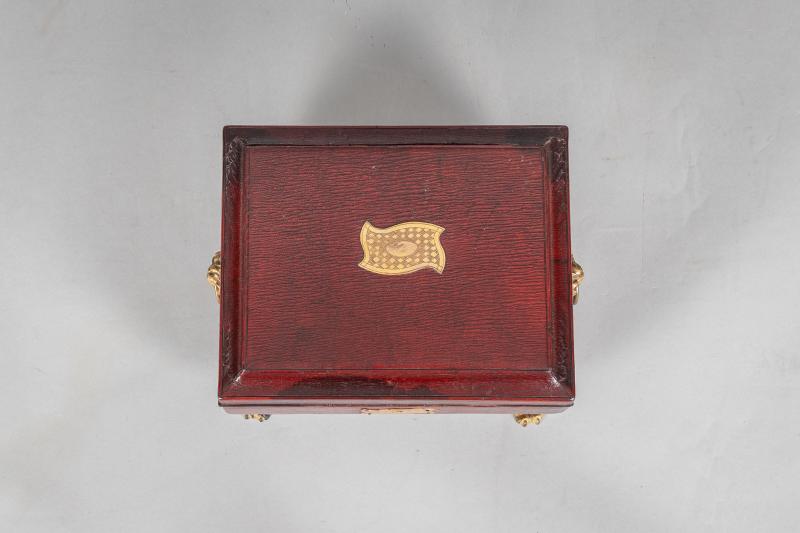 Regency Red Morocco Leather Sewing Box