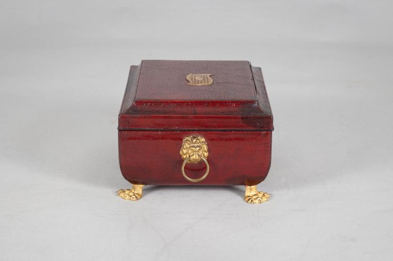 Regency Red Morocco Leather Sewing Box