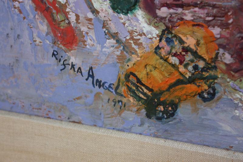 Rifka Angel - 'Giant Woman' Encaustic Painting by Rifka Angel, 1971