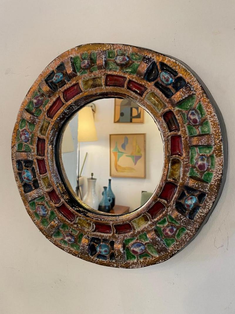 Roger Guerin - Ceramic mirror by Roger Guerin 1950'S