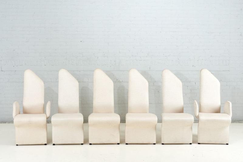 Roger Rougier - Roger Rougier Set of 6 Post Modern Dining Chairs, 1980