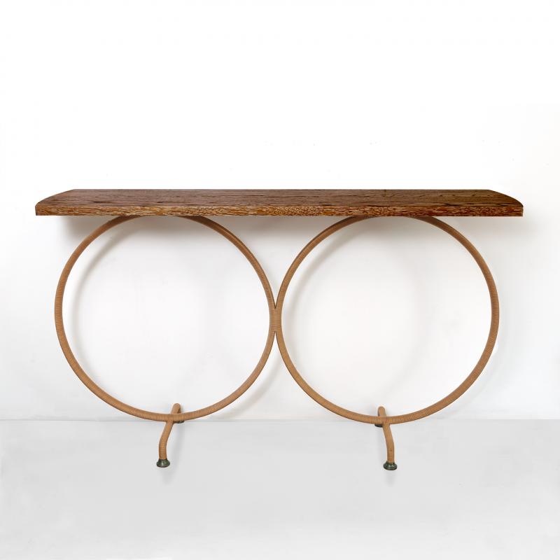 Scandinavian, SWEDISH MID-CENTURY, "RING" CONSOLE TABLE WITH CERUSED ...