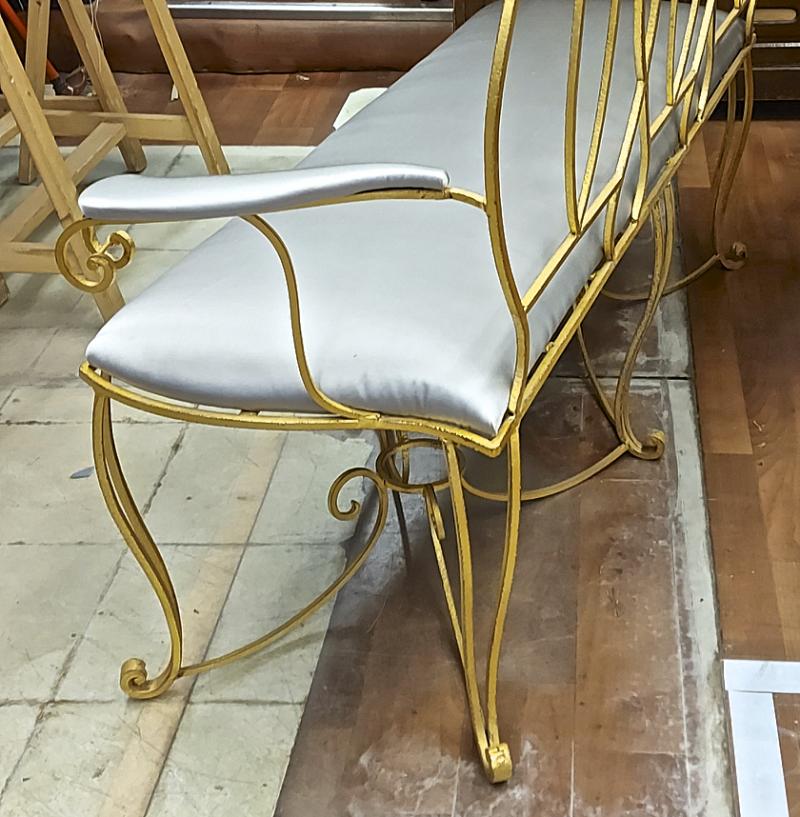 Serge Roche - Serge Roche french forties gold leaf and silk satin cover ...