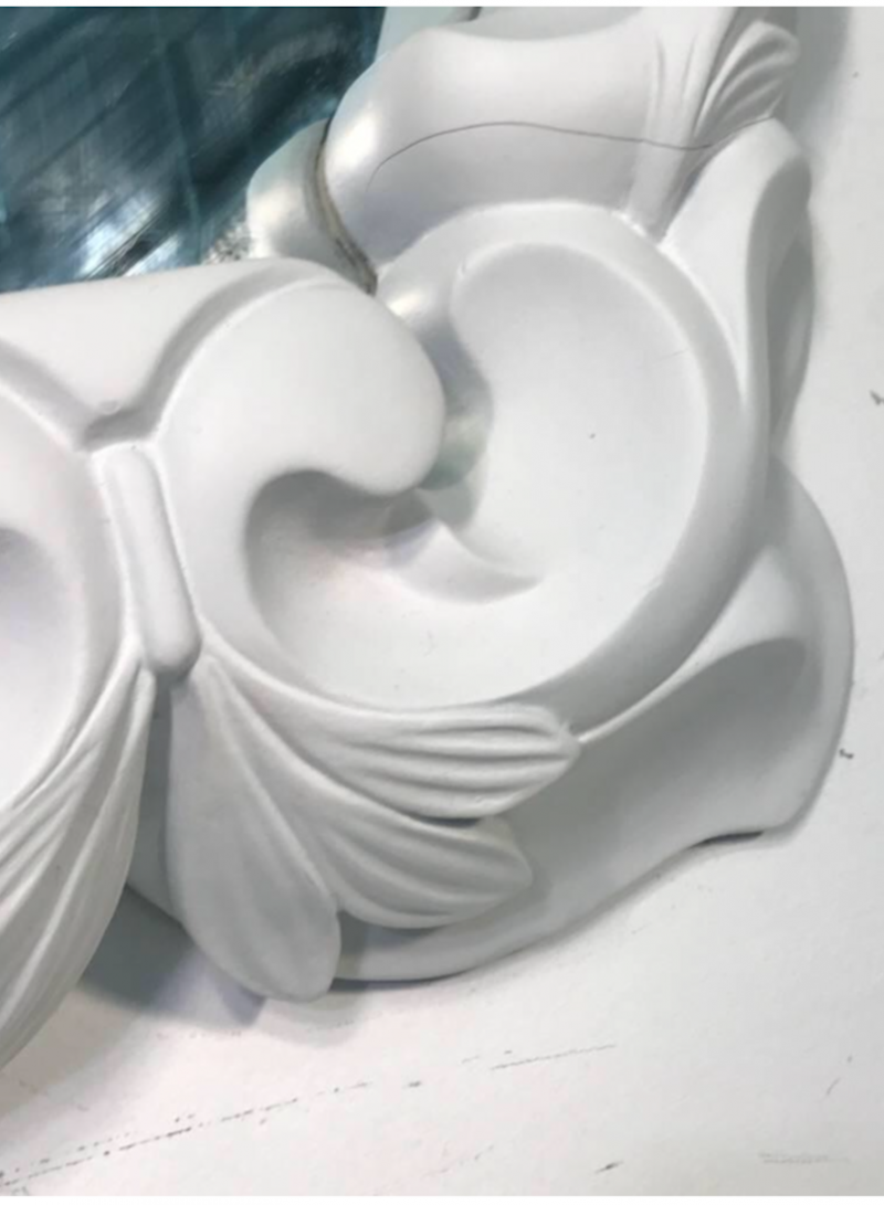 Serge Roche - Pair Of White Plaster Mirrors in the Manner of Serge Roche