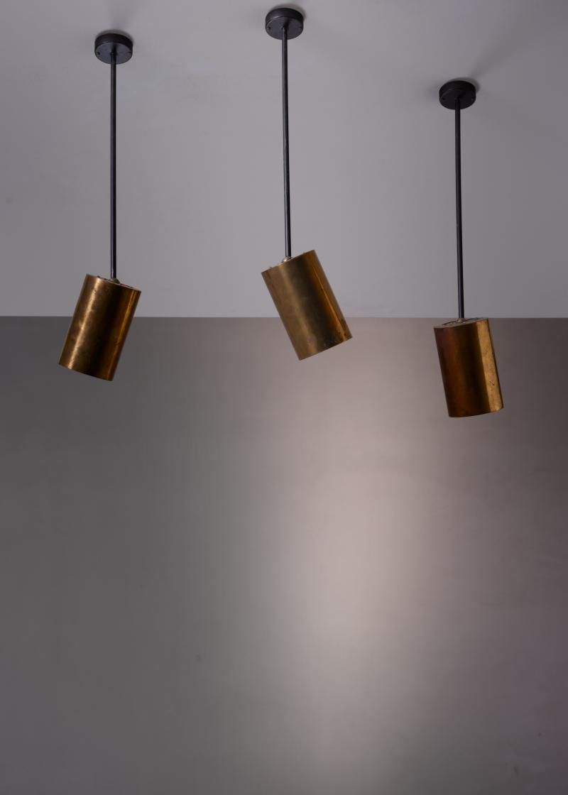 Set of 3 brass spotlights, France