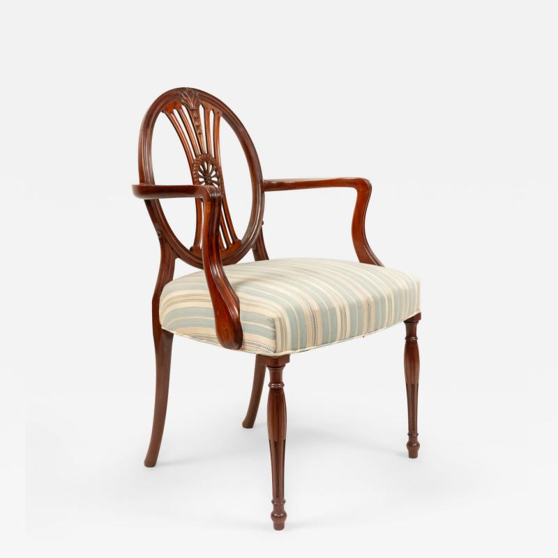 Set of 7 English Sheraton Mahogany Medallion Chairs