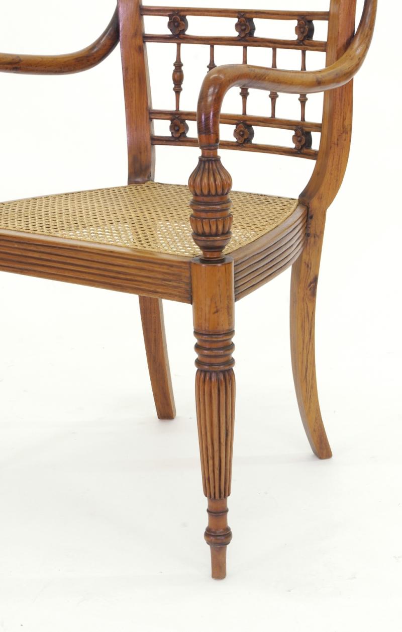 Set of Six British Colonial Dining Chairs, 1830